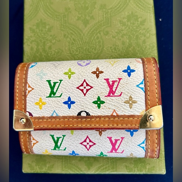 Louis Vuitton | Bags | Colorful Louis Vuitton Fold Over Wallet White ...